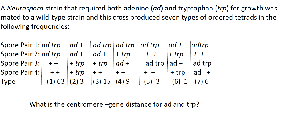 Solved A Neurospora strain that required both adenine (ad) | Chegg.com
