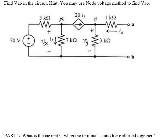 Solved Find Vab in the circuit. Hint: You may use Node | Chegg.com Solved Find Vab in the circuit. Hint: You may use Node | Chegg.com