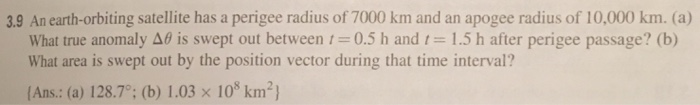Solved An earth-orbiting satellite has a perigee radius of | Chegg.com