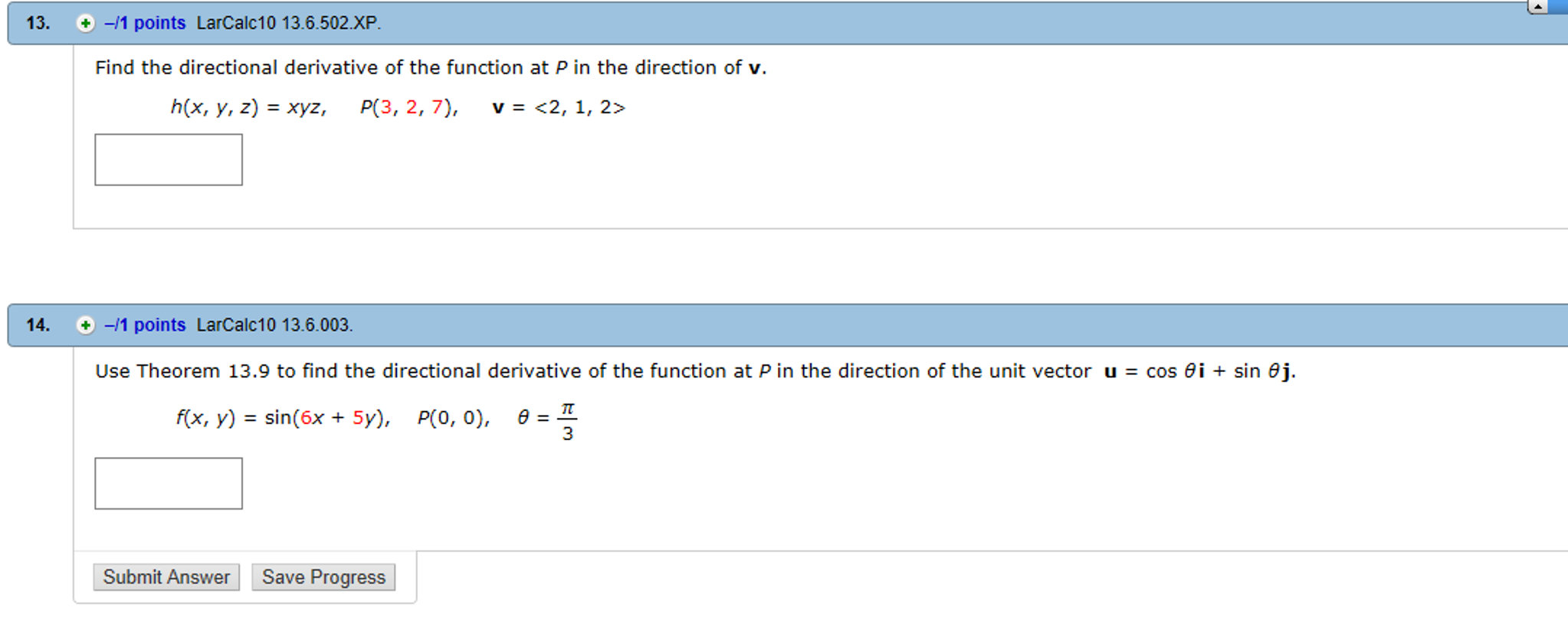 Solved Find The Directional Derivative Of The Function At P
