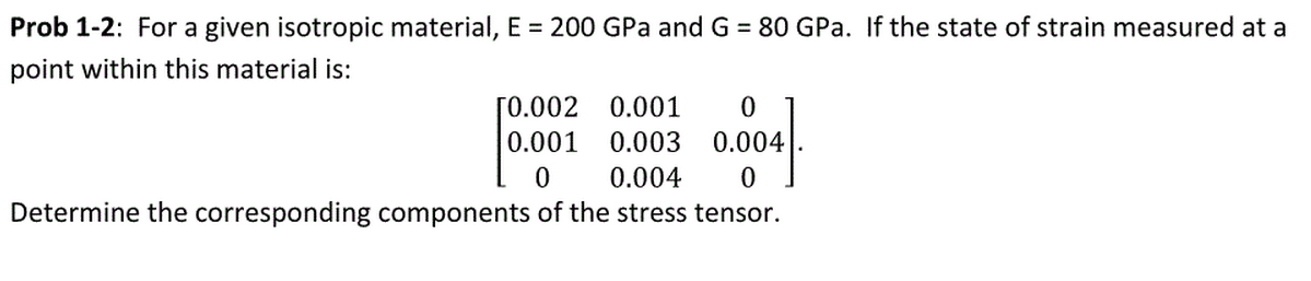 Solved For a given isotropic material, E = 200GPa and G = 80 | Chegg.com
