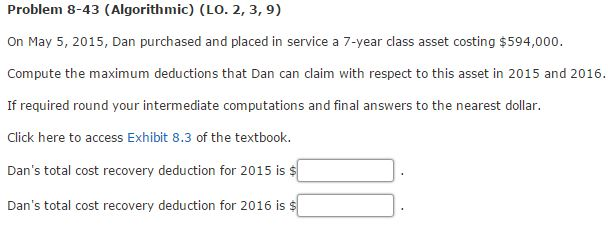 Solved Problem 8-32 (Algorithmic) (Lo. 1, 2) José purchased | Chegg.com