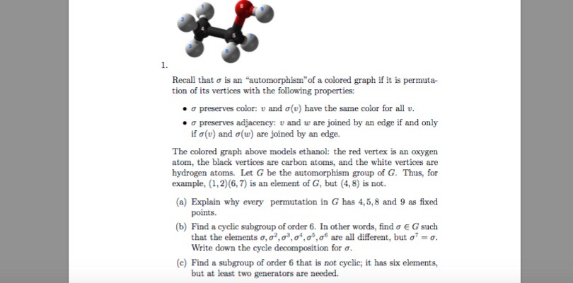 Solved Recall that ? is an “automorphism”of a colored graph | Chegg.com