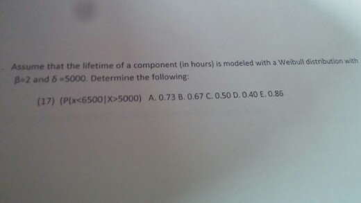 Solved Assume that the lifetime of a component (in hours) is | Chegg.com