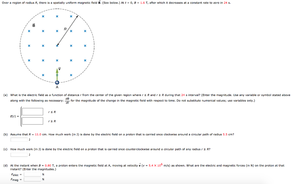 Solved Over a region of radius R, there is a spatially | Chegg.com
