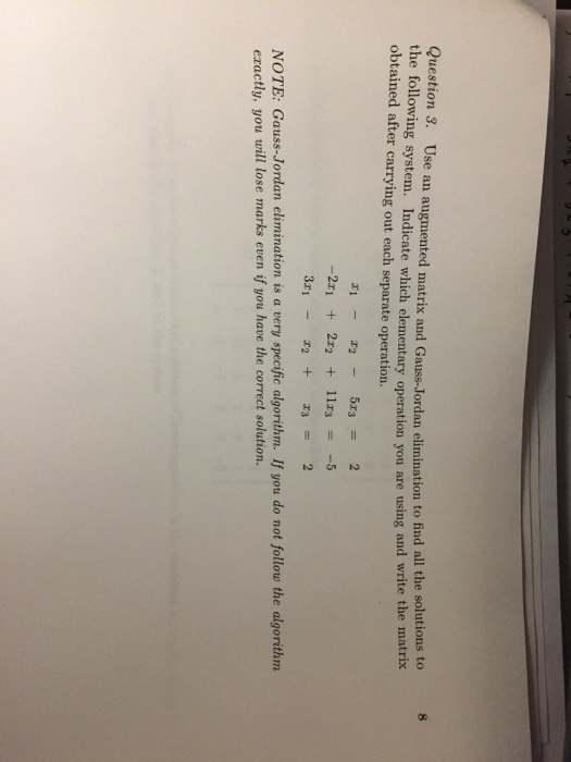 Solved Use an augmented matrix and Gauss-Jordan elimination | Chegg.com