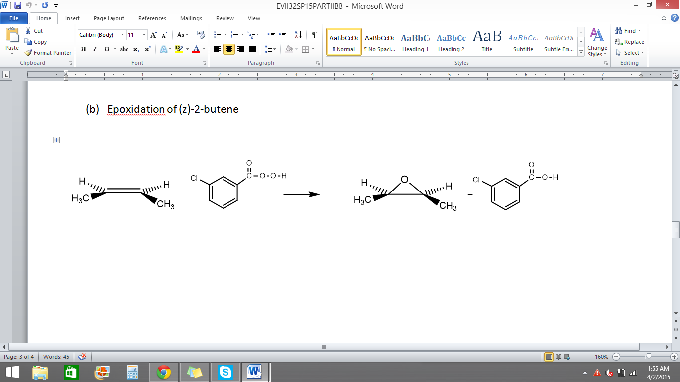 Solved (b) Epoxidation of (z)-2-butene | Chegg.com