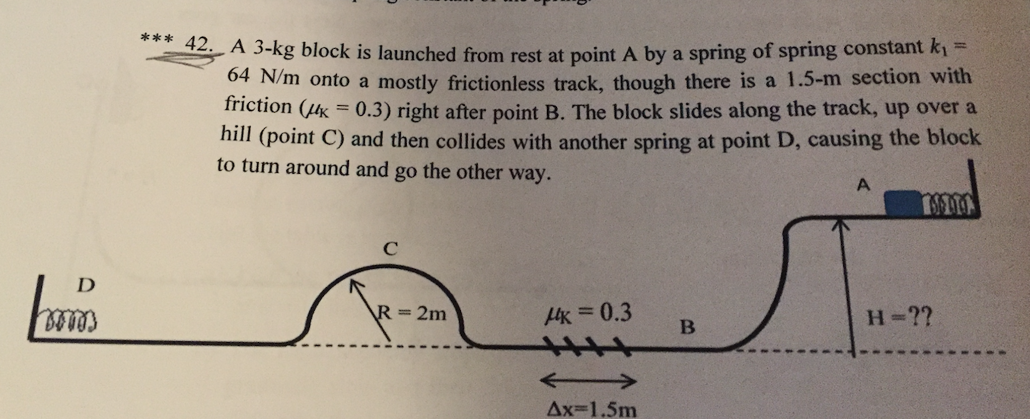 Solved A 3-kg block is launched from rest at point A by a | Chegg.com