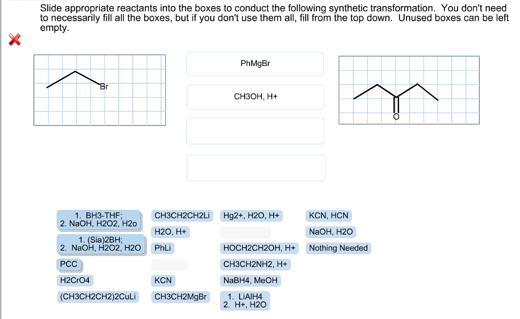 Solved Slide appropriate reactants into the boxes to conduct | Chegg.com