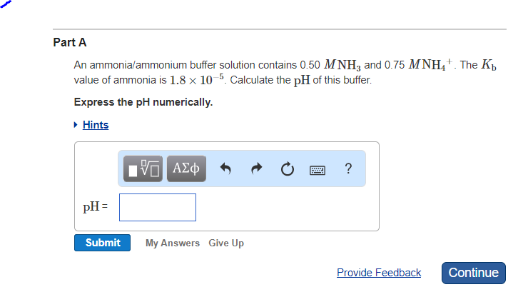 Solved An ammonia/ammonium buffer solution contains 0.50 M | Chegg.com