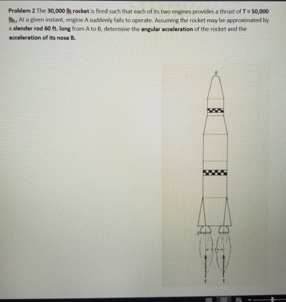 Solved Problem 2 The 30,000 lb rocket is fired such that | Chegg.com