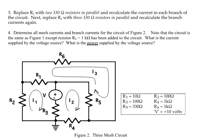 Solved PRE-LAB PREPARATION 1. Use mesh analysis to determine | Chegg.com
