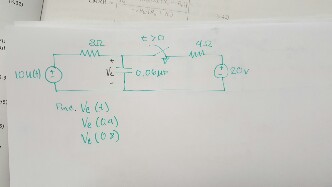 Solved find the voltage across the capacitor when the time | Chegg.com