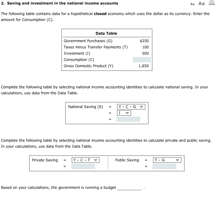 Solved Saving and investment in the national income accounts | Chegg.com