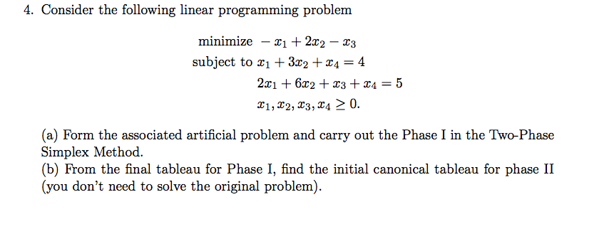 Solved Consider the following linear programming problem | Chegg.com