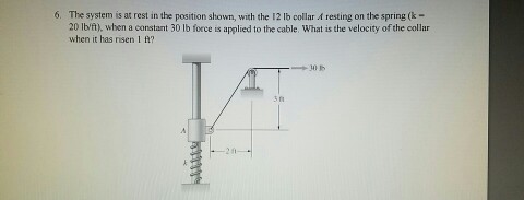 Solved 6. The system is at rest in the position shown, with | Chegg.com