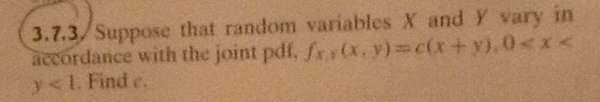 Solved Suppose that random variable X and Y Vary in | Chegg.com