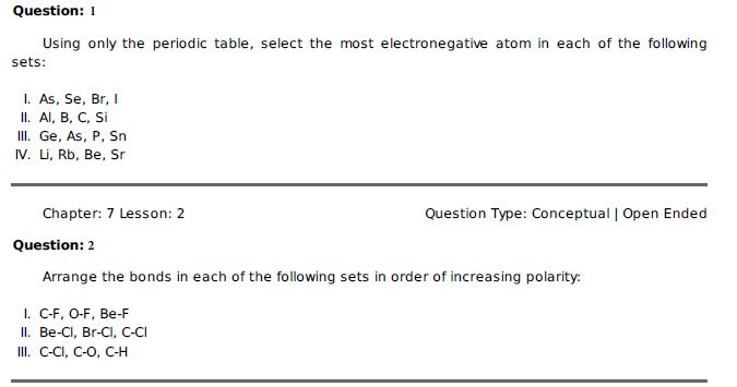 Solved Using only the periodic table, select the most | Chegg.com