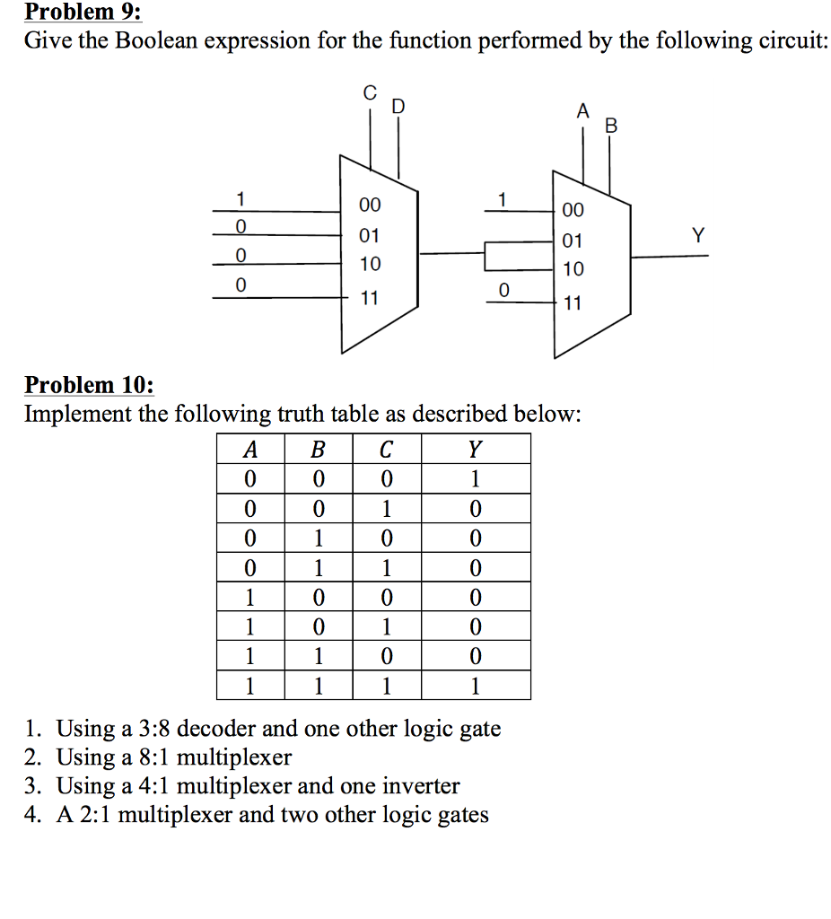 Solved Problem 1 Simplify The Following Equations Using 