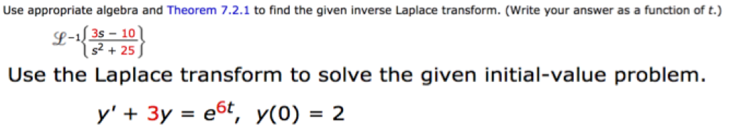 Solved (a) Use appropriate algebra and Theorem 7.2.1 to | Chegg.com