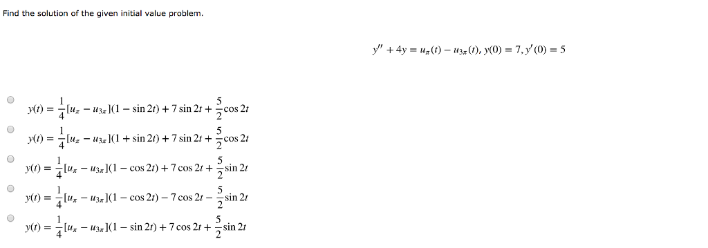 Solved Find the solution of the given initial value problem | Chegg.com