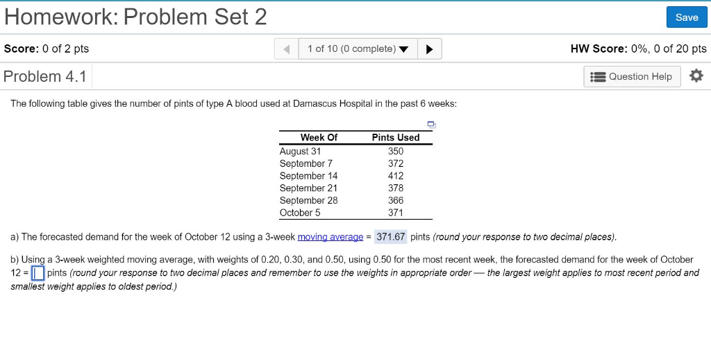 Solved The following table gives the number of pints of type | Chegg.com