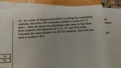 Solved In a study of distance traveled to a college by | Chegg.com