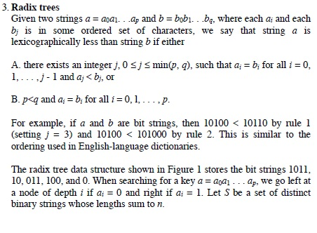 Solved 3. Radix trees Given two strings a = aoai. . ap and b | Chegg.com