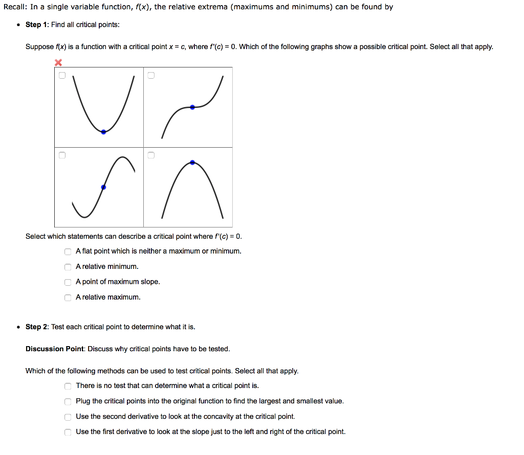 Solved Recall: In a single variable function, f(x), the | Chegg.com