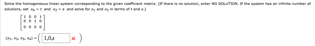 Solved Solve the homogeneous linear system corresponding to | Chegg.com