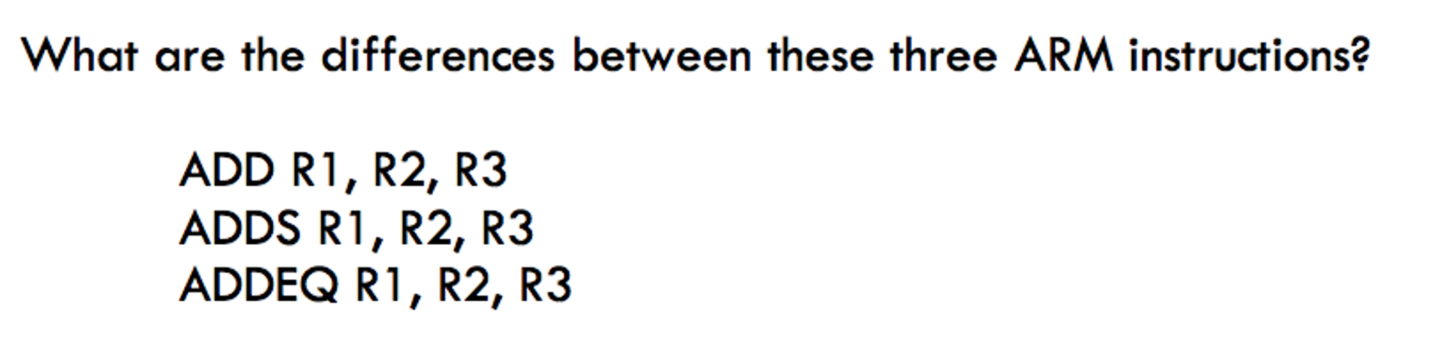 What are the differences between these three ARM | Chegg.com