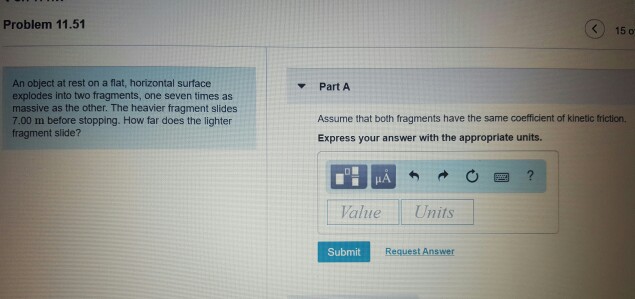Solved Problem 11.51 15 o An object at rest on a flat, | Chegg.com
