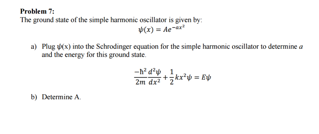 Solved The ground state of the simple harmonic oscillator is | Chegg.com