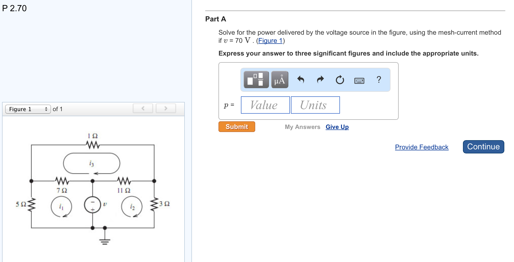 Solved Part A Solve for the power delivered by the voltage | Chegg.com