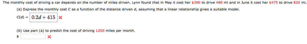 Solved Express the monthly cost C as a function of the | Chegg.com