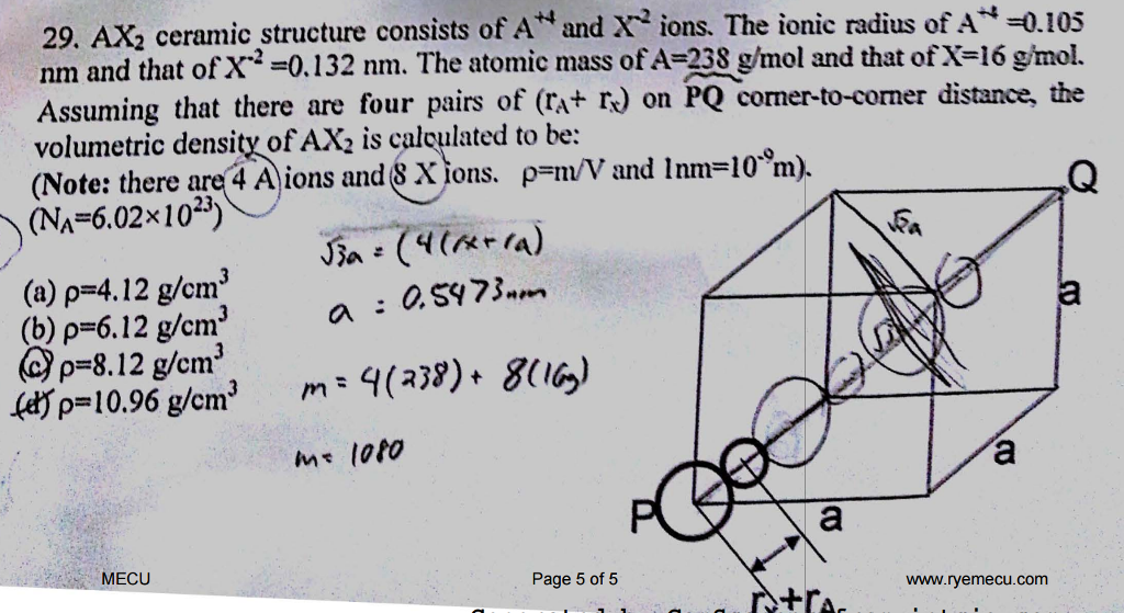 Solved AX_2 ceramic structure consists of A^+4 and X^-2 | Chegg.com