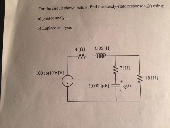 Solved For the circuit shown below, find the steady-state | Chegg.com