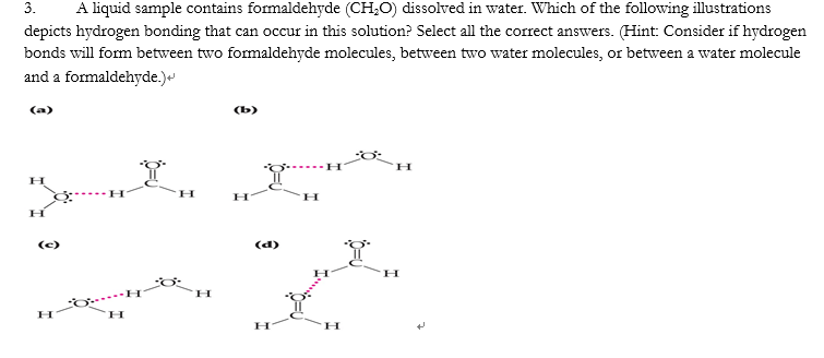 Solved 3. A liquid sample contains formaldehyde (CHO) | Chegg.com