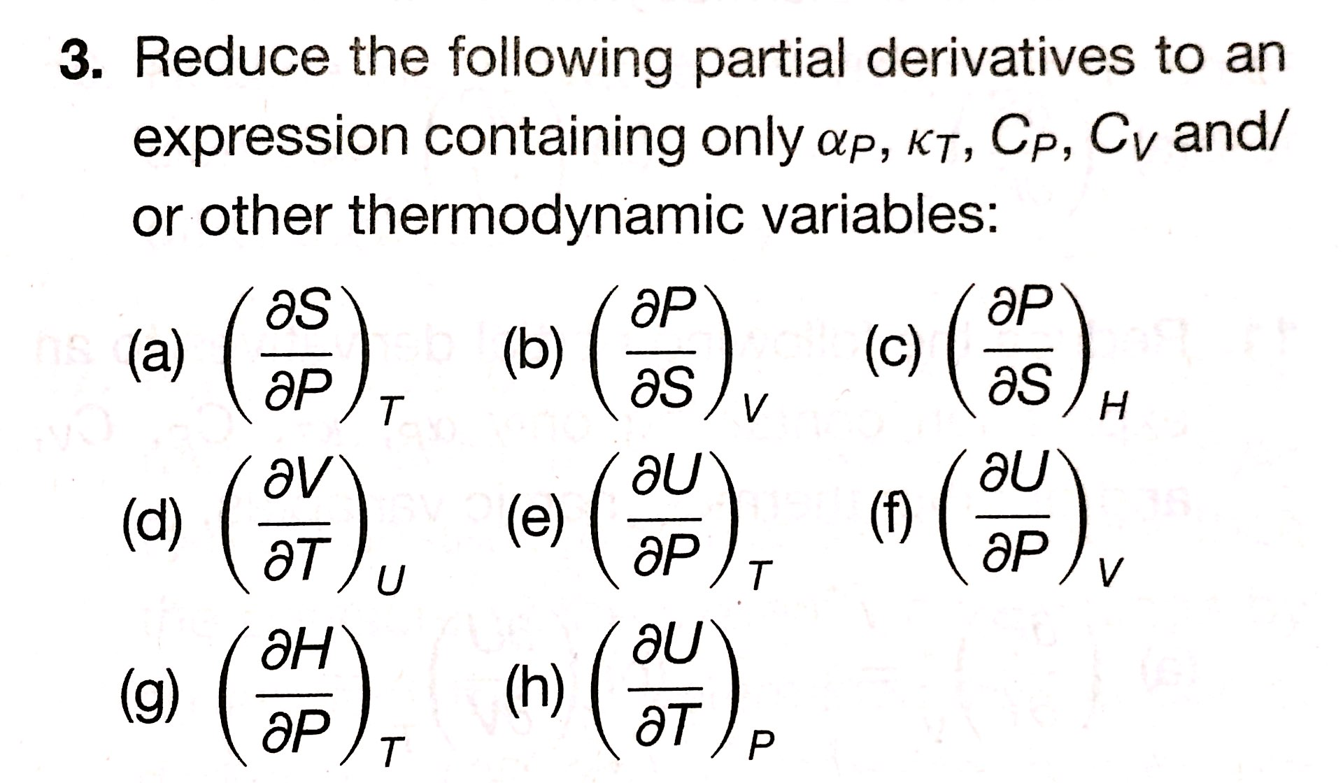 Solved Reduce the following partial derivatives to an | Chegg.com