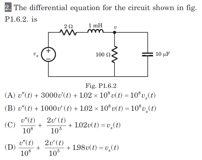 Solved 1. The natural response of an RLC circuit is | Chegg.com
