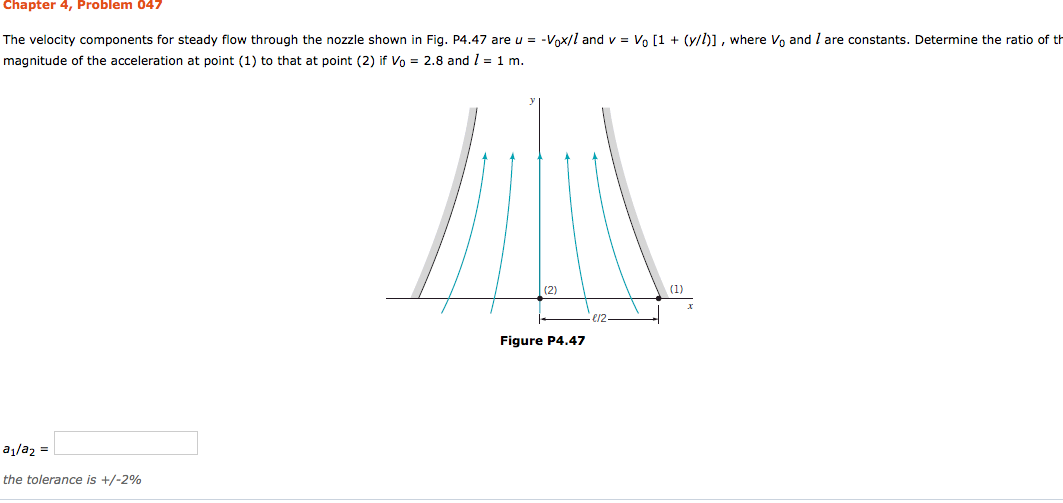 Solved The velocity components for steady flow through the | Chegg.com