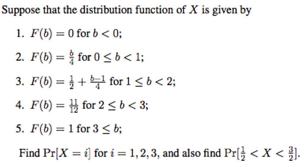 Solved Suppose that the distribution function of X is given | Chegg.com