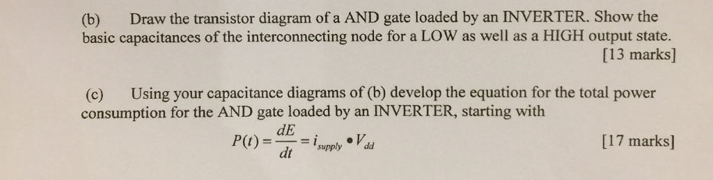 Draw the transistor diagram of a AND gate loaded by | Chegg.com