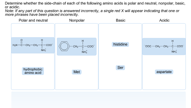 Solved Determine whether the side-chain of each of the | Chegg.com