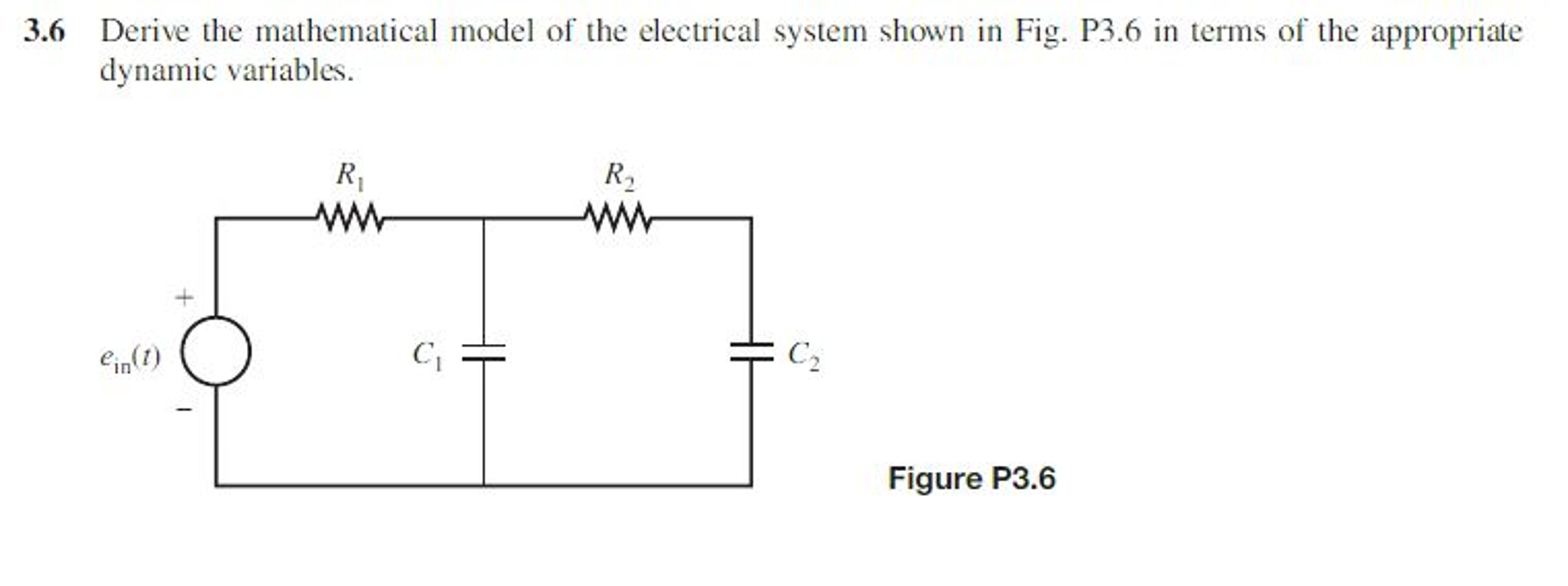 Solved Derive the mathematical model of the electrical | Chegg.com