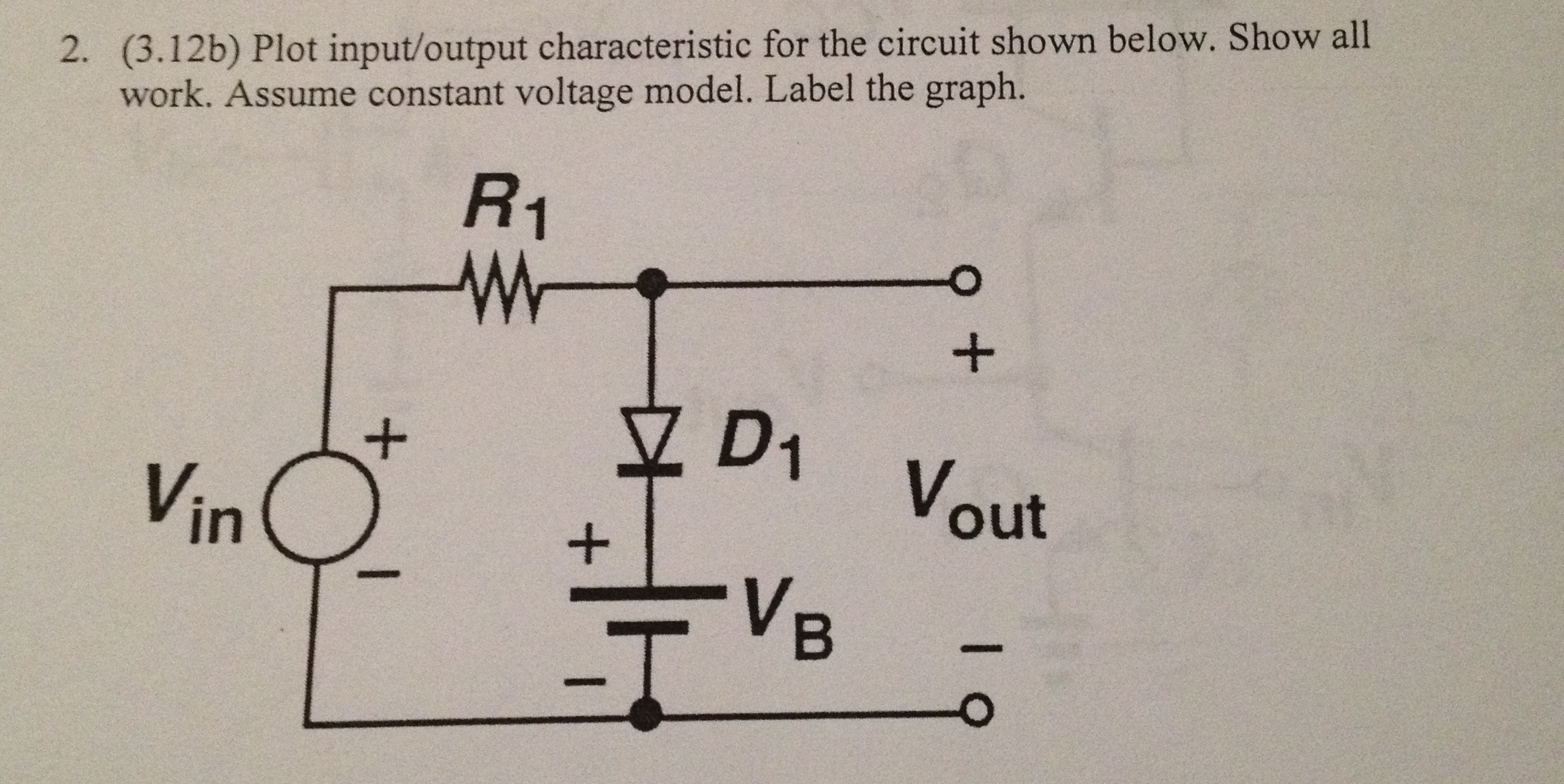Solved Plot input/output characteristic for the circuit | Chegg.com Solved Plot input/output characteristic for the circuit | Chegg.com