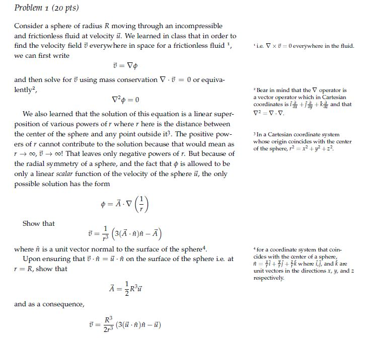 Solved Problem 1 (20 pts) Consider a sphere of radius R | Chegg.com
