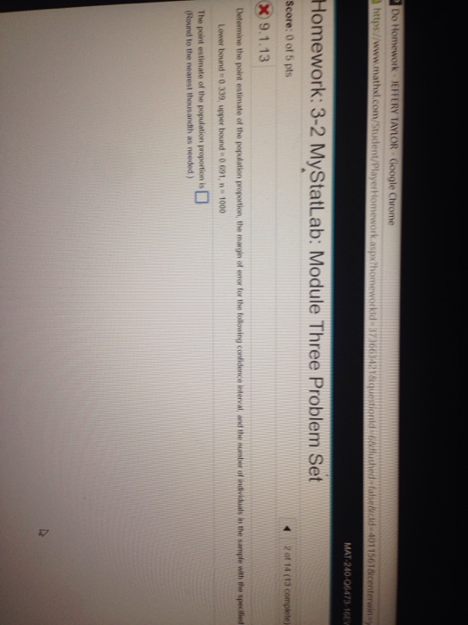 Solved Determine The Point Estimate Of The Population