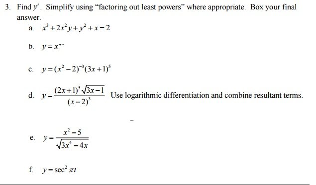 Solved Find y' Simplify using Solved Find y' Simplify using