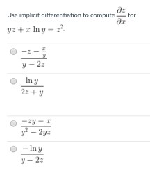Solved Use implicit differentiation to compute partial | Chegg.com